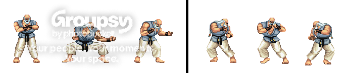 The Mugen Fighters Guild - Gouken SF2 Sprite Sheet (and SF1 Portrait of ...