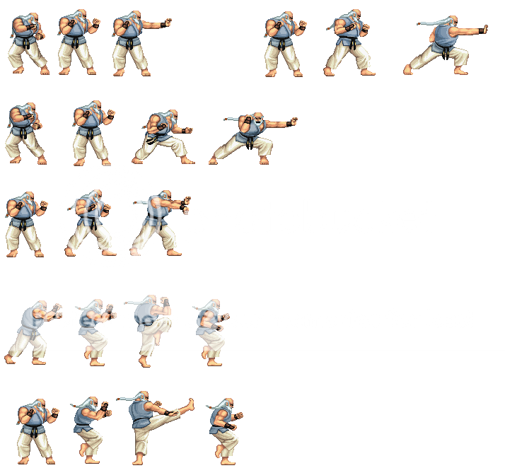 The Mugen Fighters Guild - Gouken SF2 Sprite Sheet (and SF1 Portrait of ...