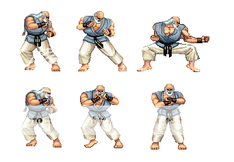 The Mugen Fighters Guild - Gouken SF2 Sprite Sheet (and SF1 Portrait of ...